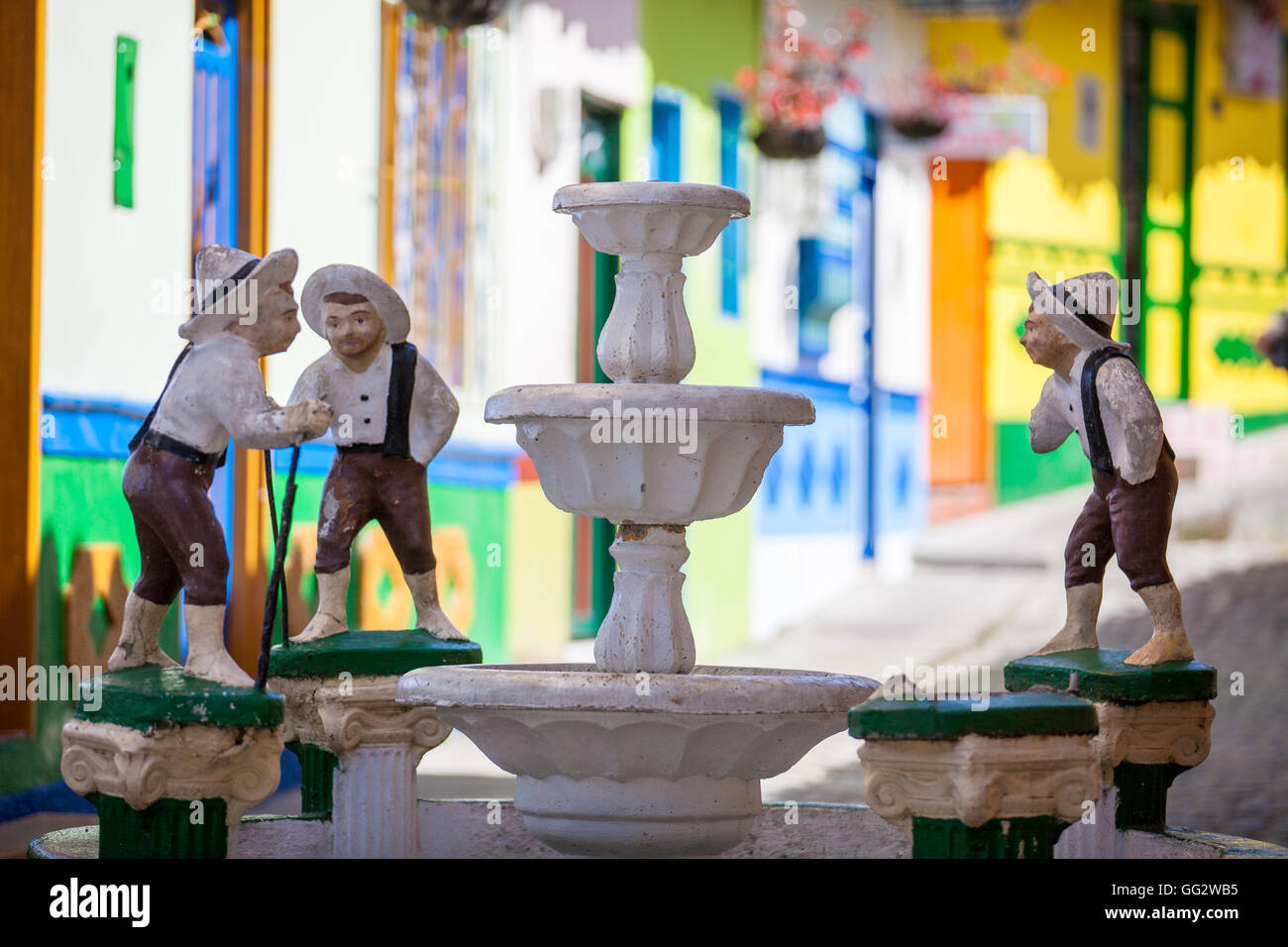 Beautiful fountain in Guatape, Colombia Stock Photo - Alamy
