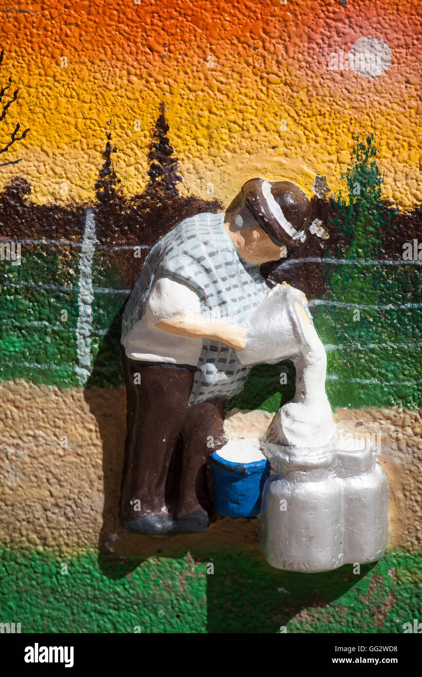 Each plinth in Guatape is beautifully decorated Stock Photo - Alamy