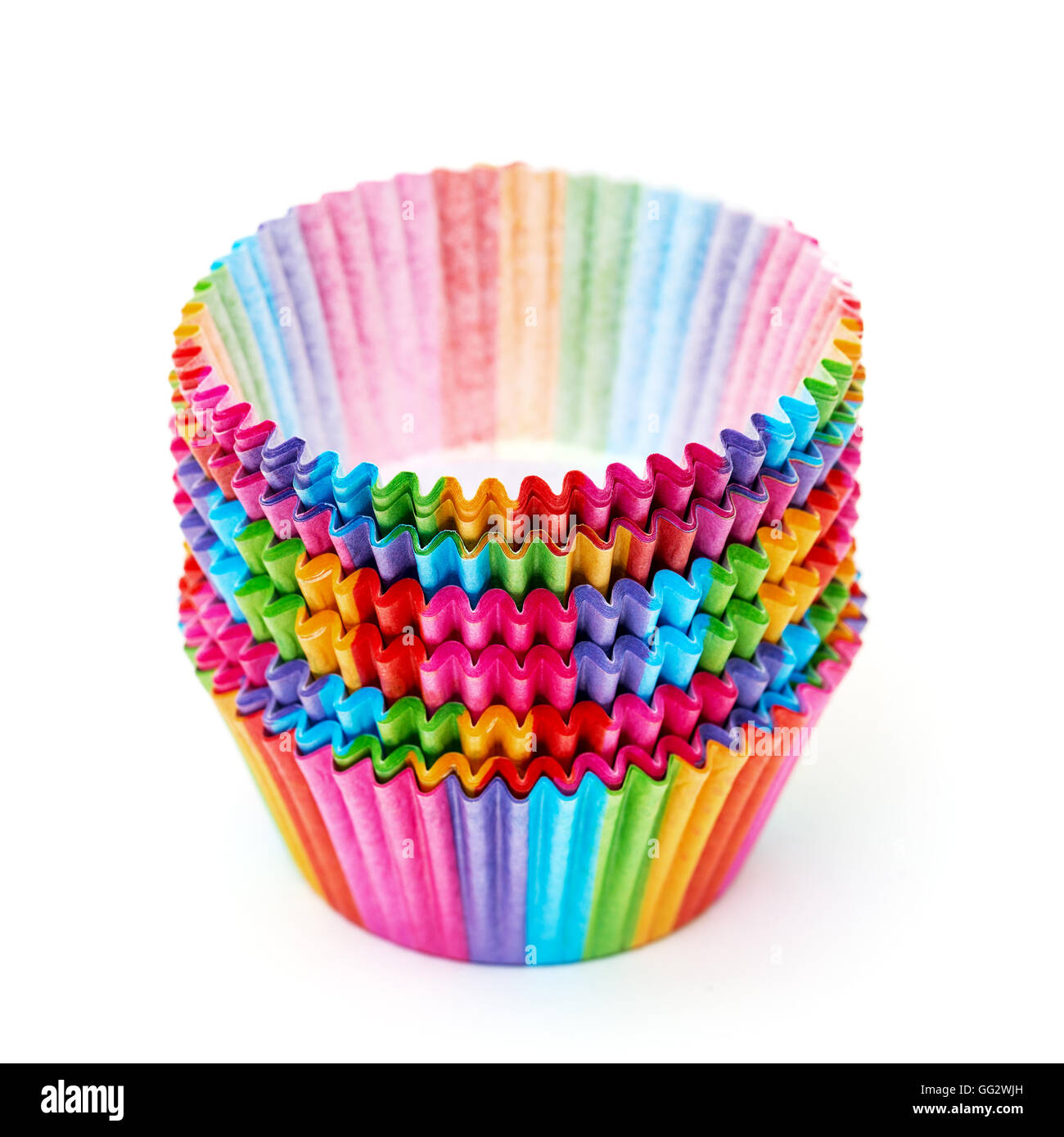 Colorful Papers Cup for Baking Cakes, on white background Stock Photo ...
