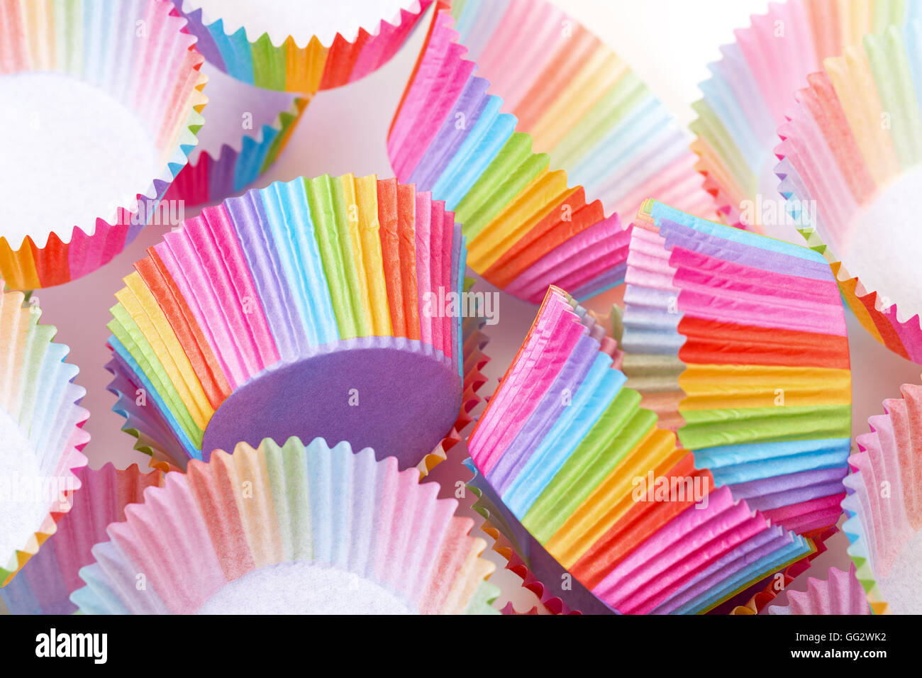 Colorful Papers Cup for Baking Cakes, on white background Stock Photo ...