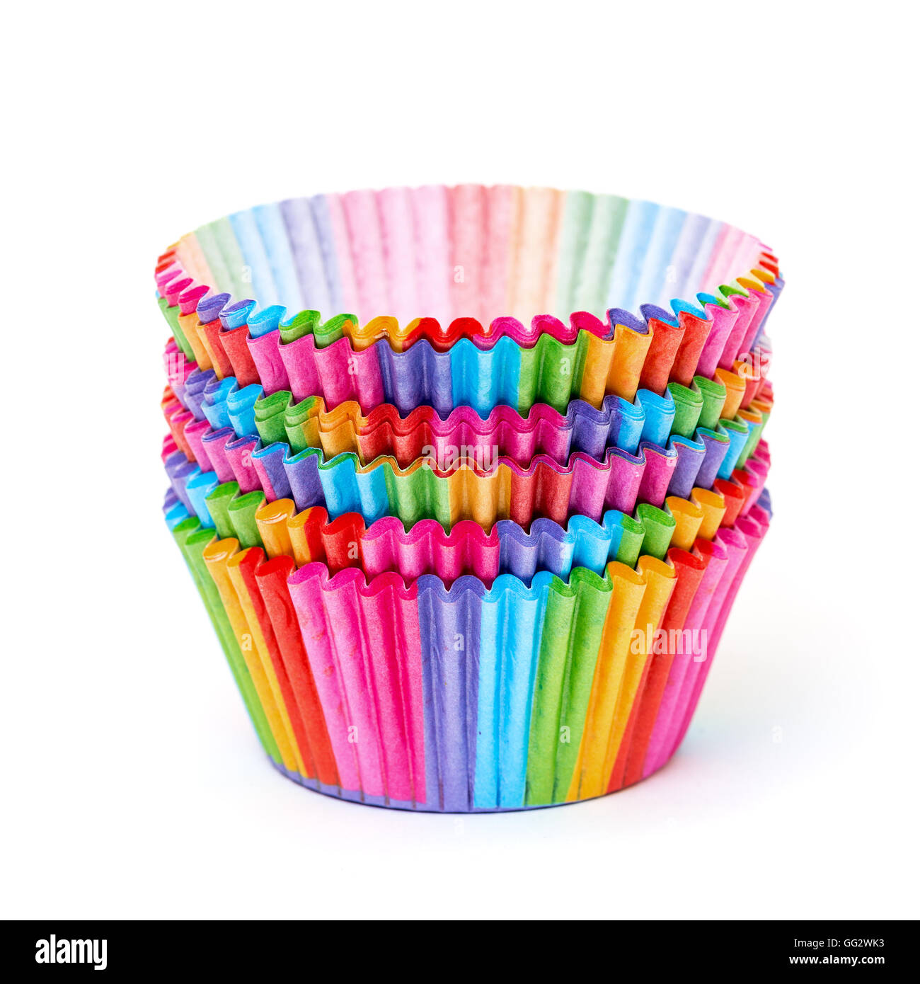 Colorful Papers Cup for Baking Cakes, on white background Stock Photo ...