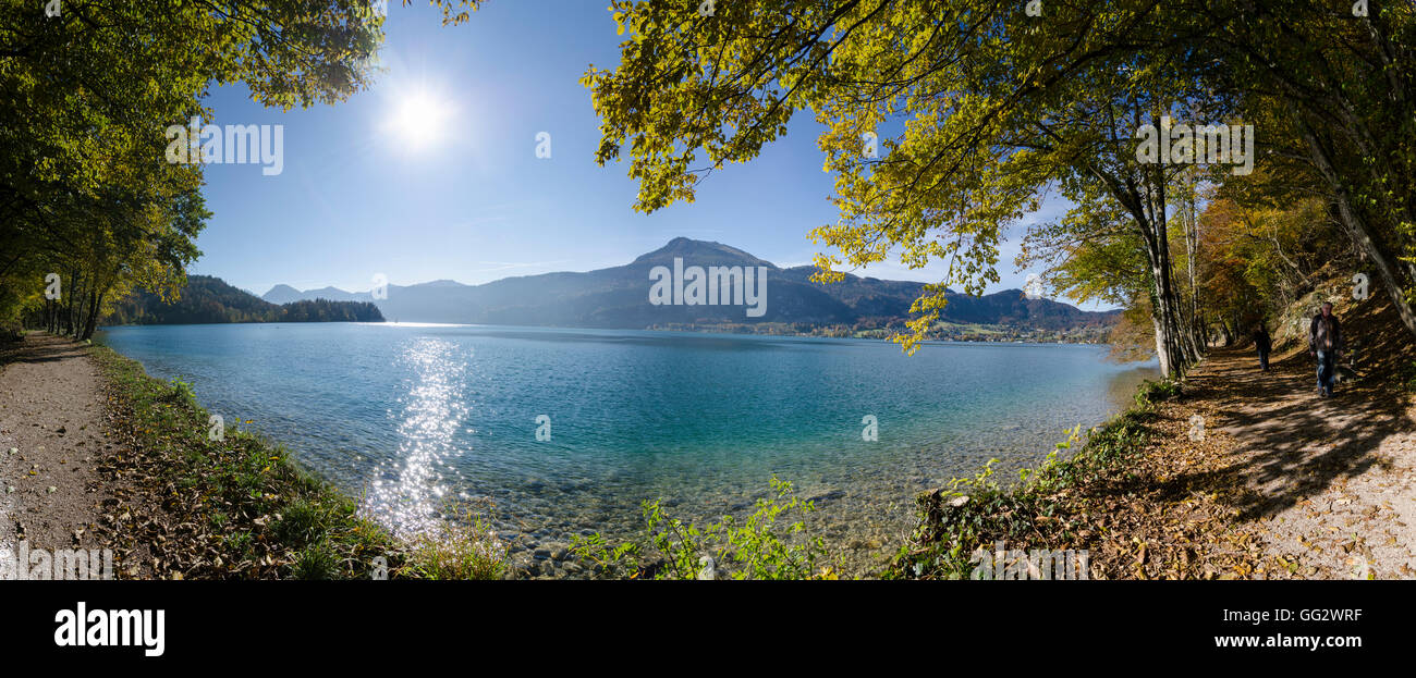 Sankt Gilgen: lake Wolfgangsee, view to the Ochsenkreuz (ox cross, left ...