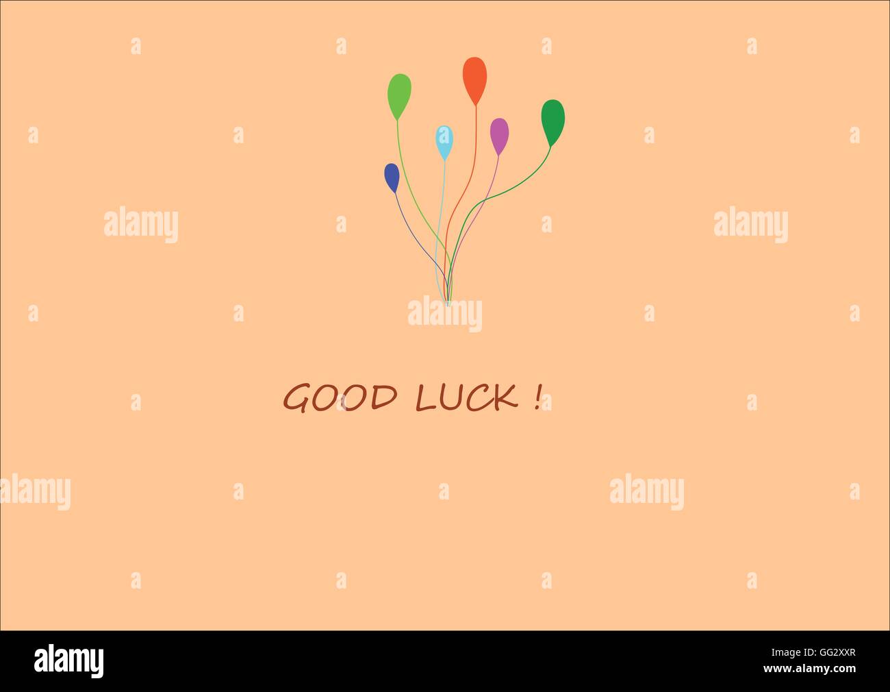 illustration depicting balloons and the words GOOD LUCK Stock Vector ...