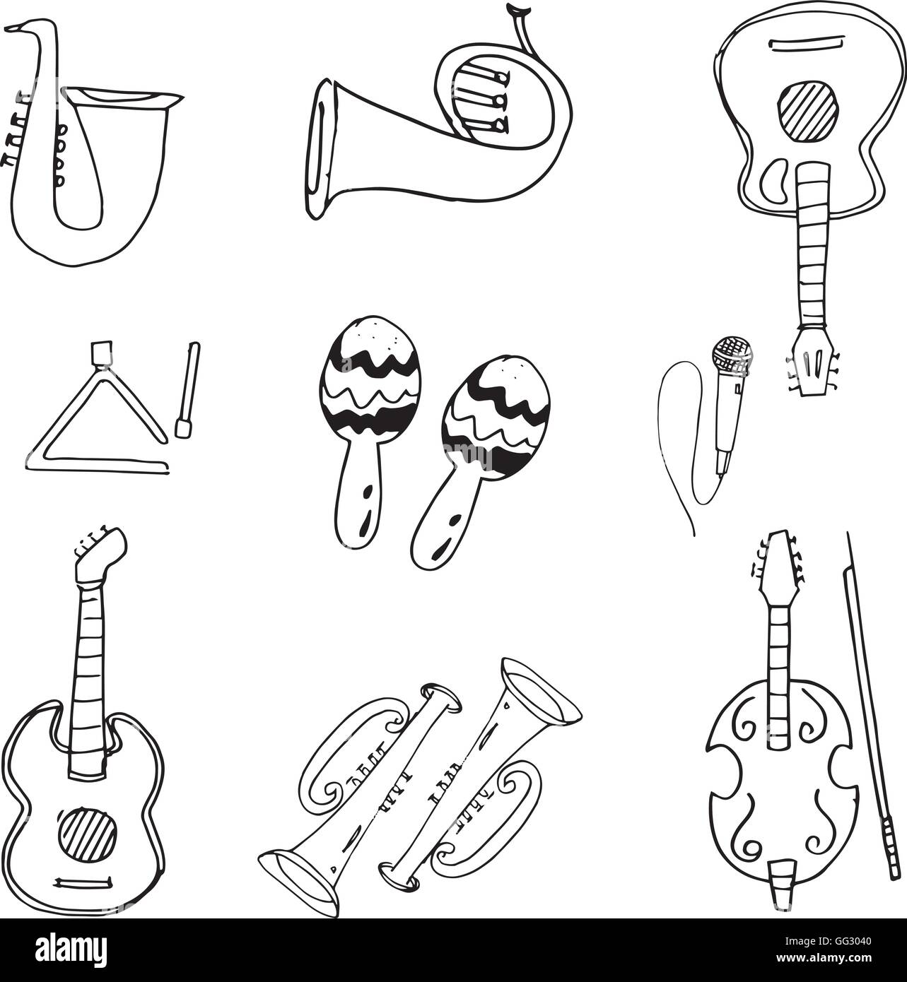 Music tools in doodle Stock Vector Image & Art - Alamy