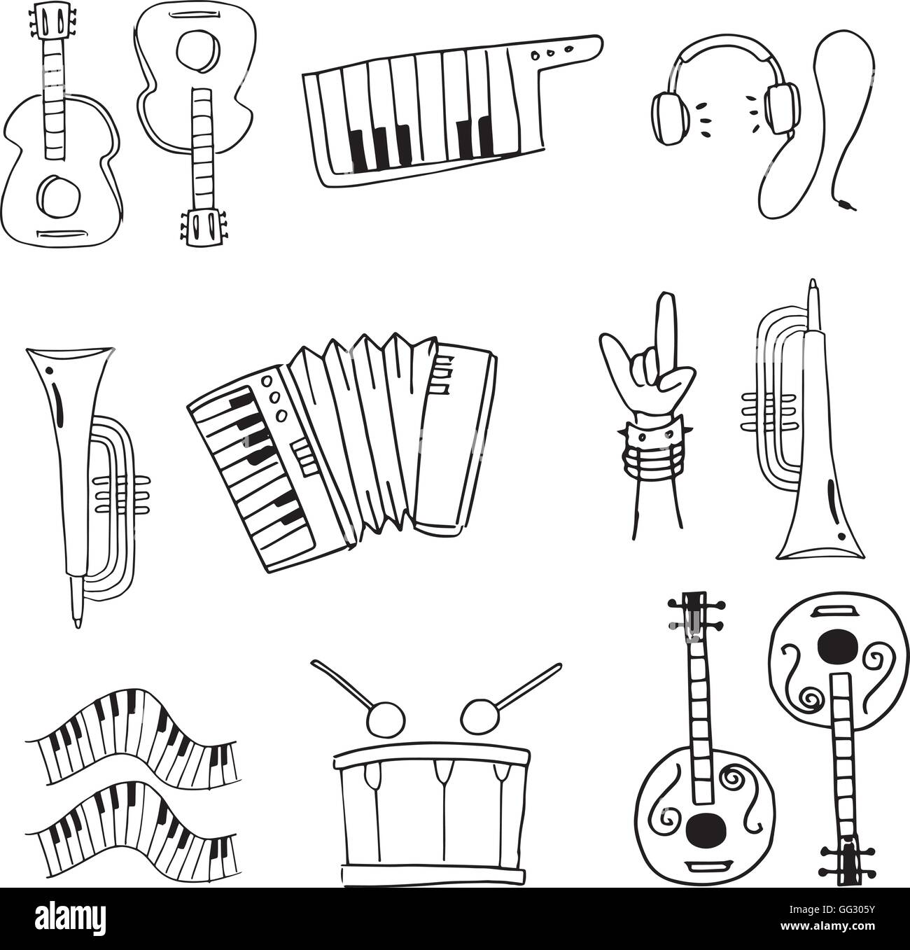 Music pack object doodles Stock Vector Image & Art - Alamy