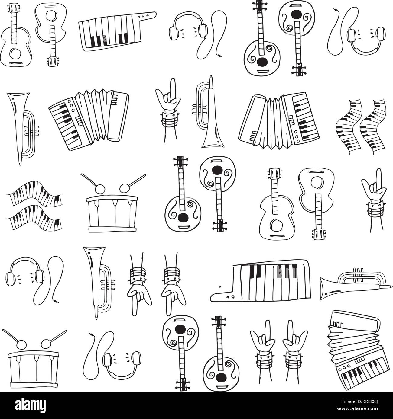 Hand draw music doodles Stock Vector Image & Art - Alamy