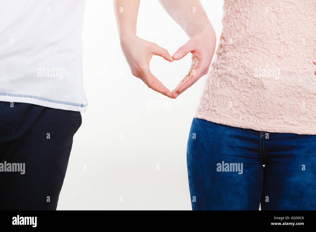Symbols of love. Couple showing their connection and feelings by ...
