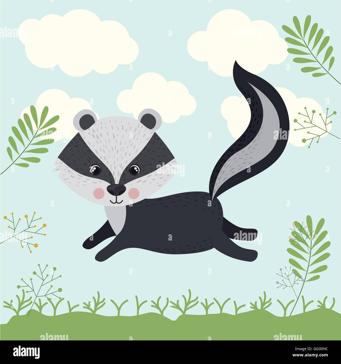 zorrillo cute woodland icon Stock Vector Image & Art - Alamy