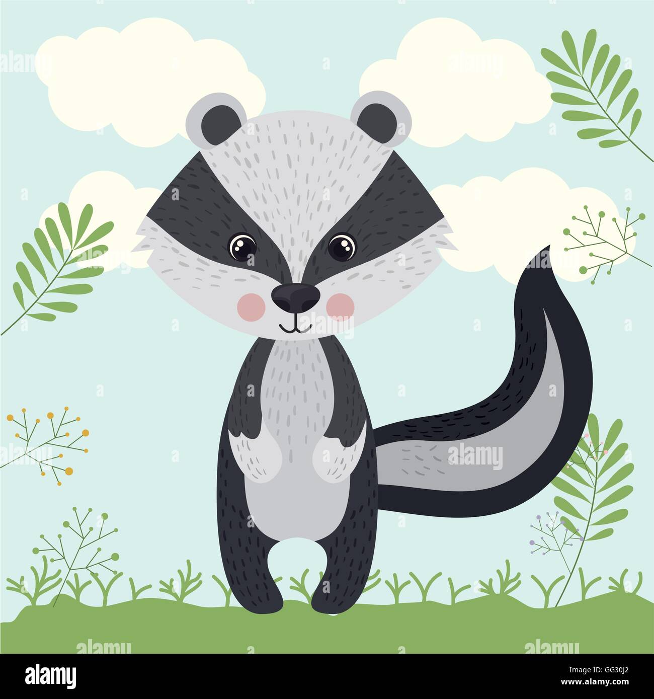 Zorrillo cute woodland icon Stock Vector Images - Alamy