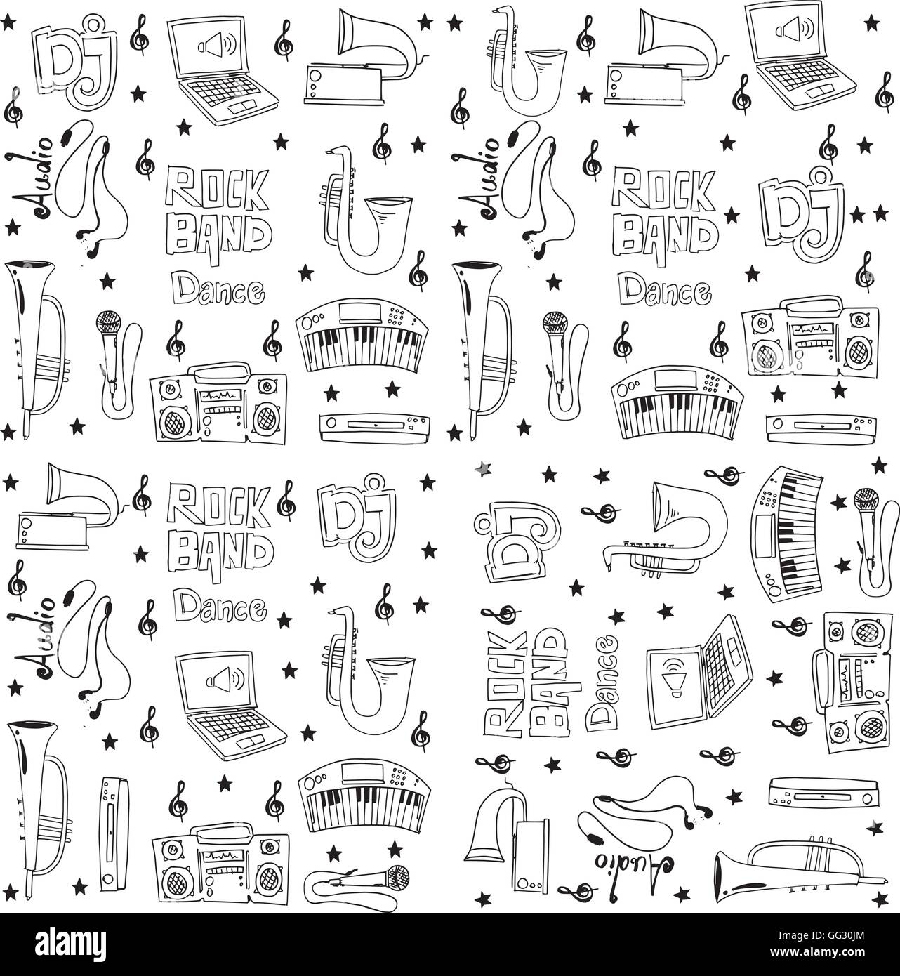 Music doodles on white backgrounds vector art Stock Vector Image & Art ...