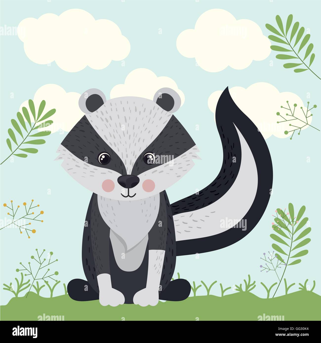 zorrillo cute woodland icon Stock Vector Image & Art - Alamy