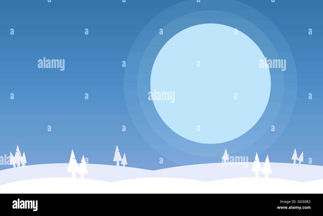 Trees snow fog silhouette Stock Vector Images - Alamy