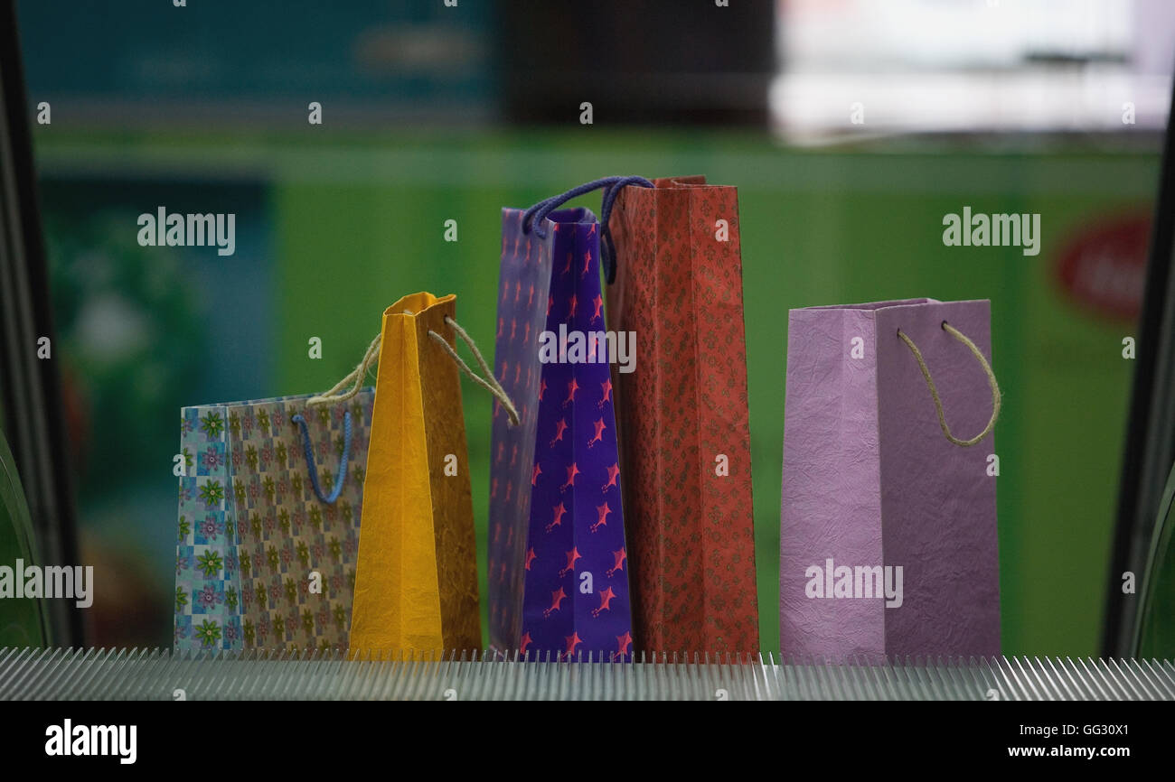 Colourful paper bags Stock Photo - Alamy