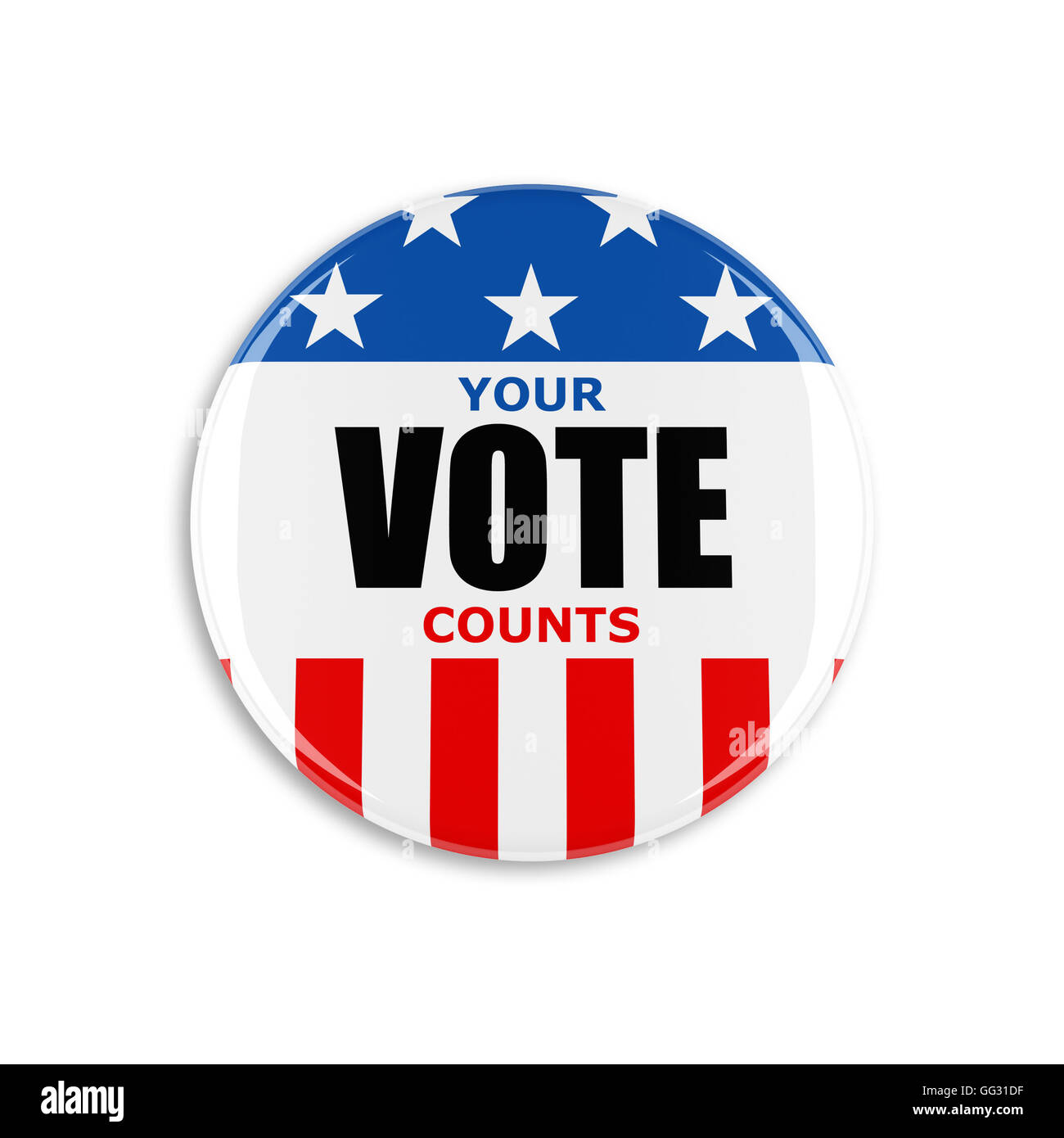 3d usa vote button on white background Stock Photo - Alamy