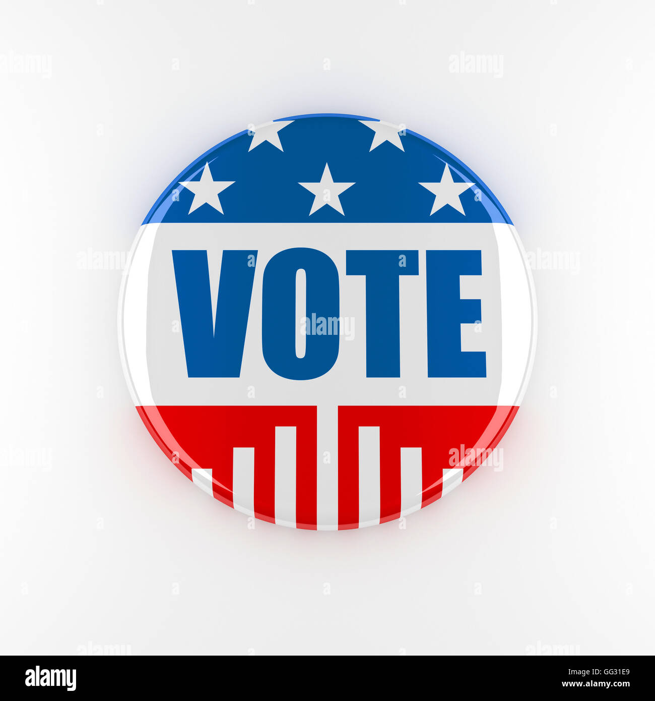 3d usa vote button on white background Stock Photo - Alamy