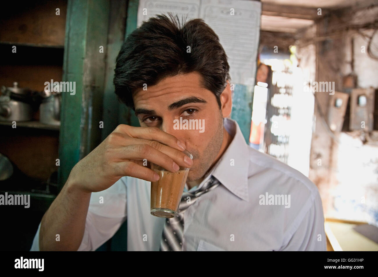 Man having tea Stock Photo - Alamy