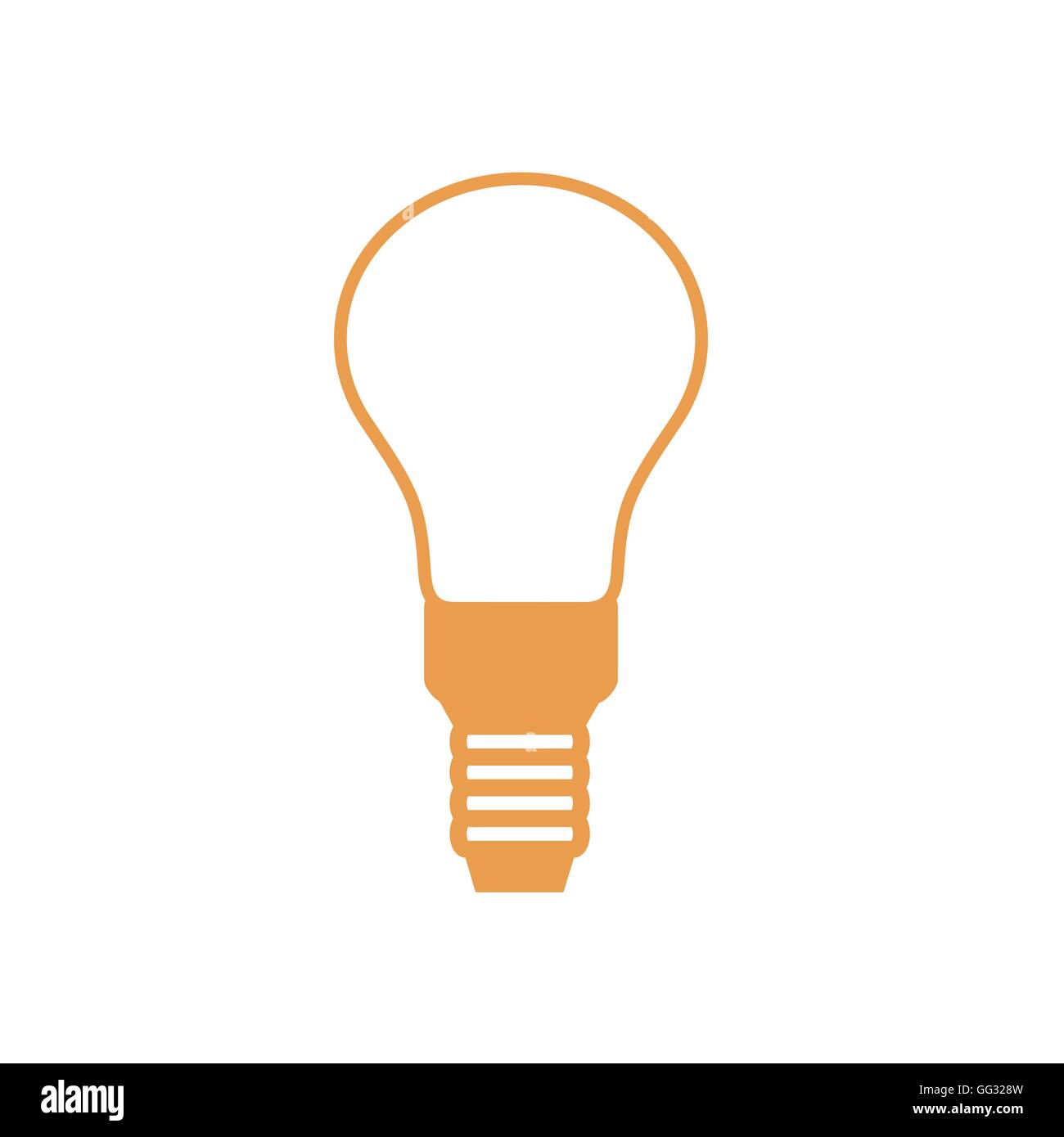 Stylized icon of light bulb on white background Stock Vector Image ...