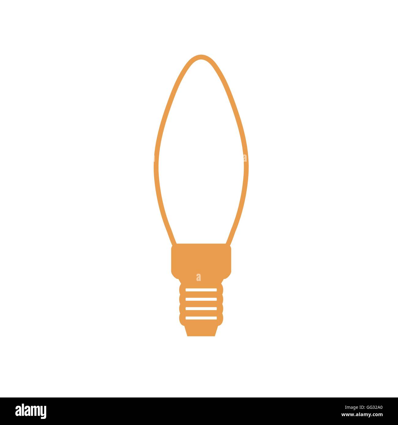 Stylized icon of light bulb on white background Stock Vector Image ...