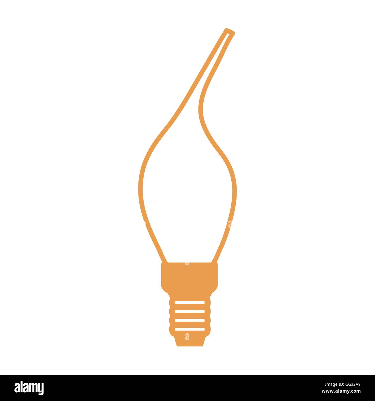 Stylized icon of light bulb on white background Stock Vector Image ...