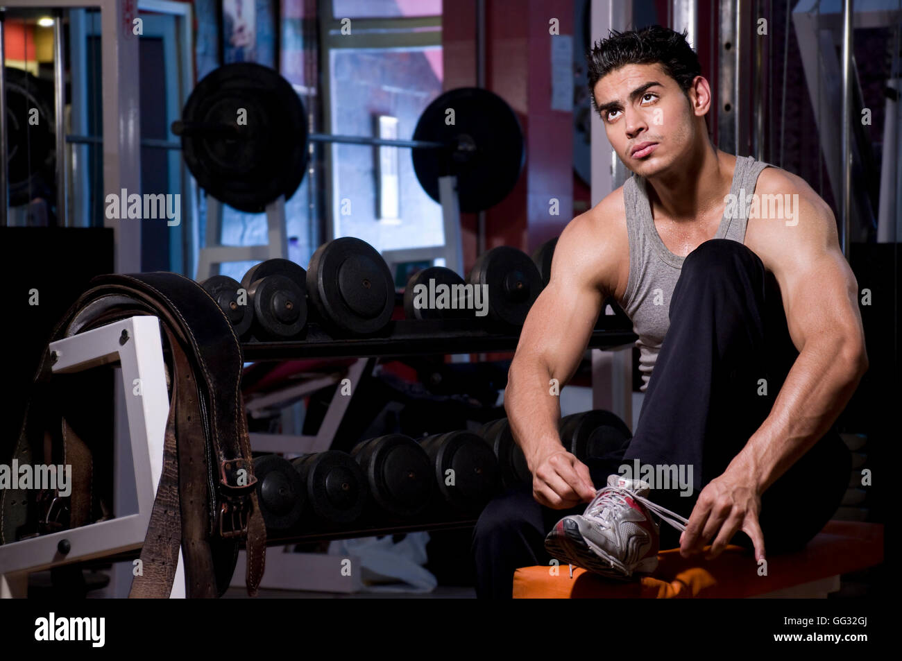 Indian man gym body building hi-res stock photography and images - Alamy