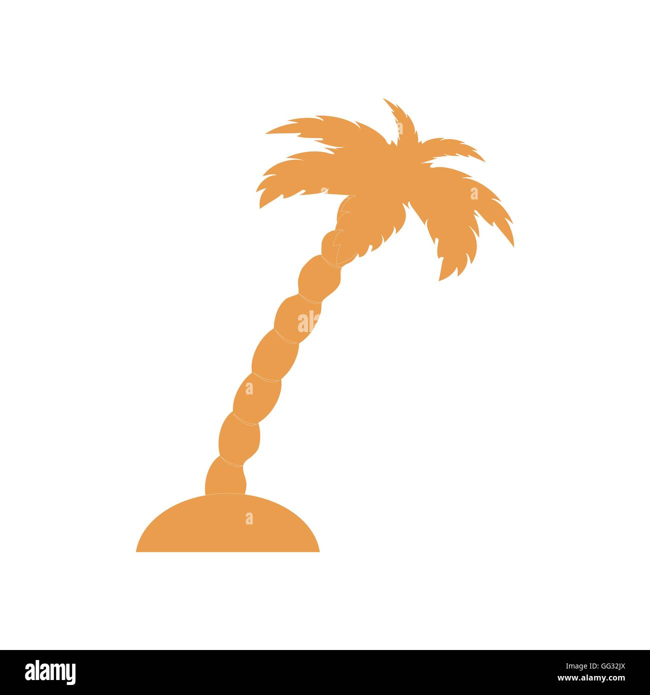 Stylized icon of the island with palm tree Stock Vector Image & Art - Alamy