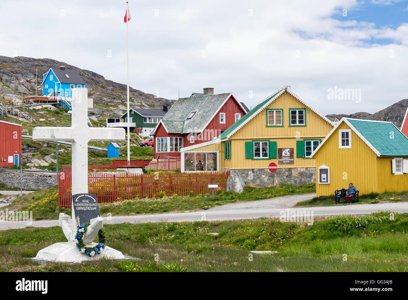 Colourful traditional Inuit buildings and Katersugaasiviat museum in ...