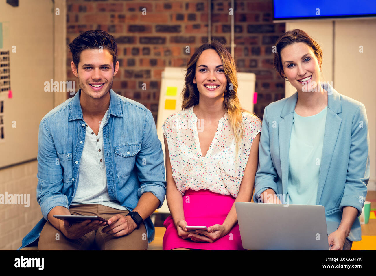 Business people using laptop, mobile phone and digital tablet Stock ...