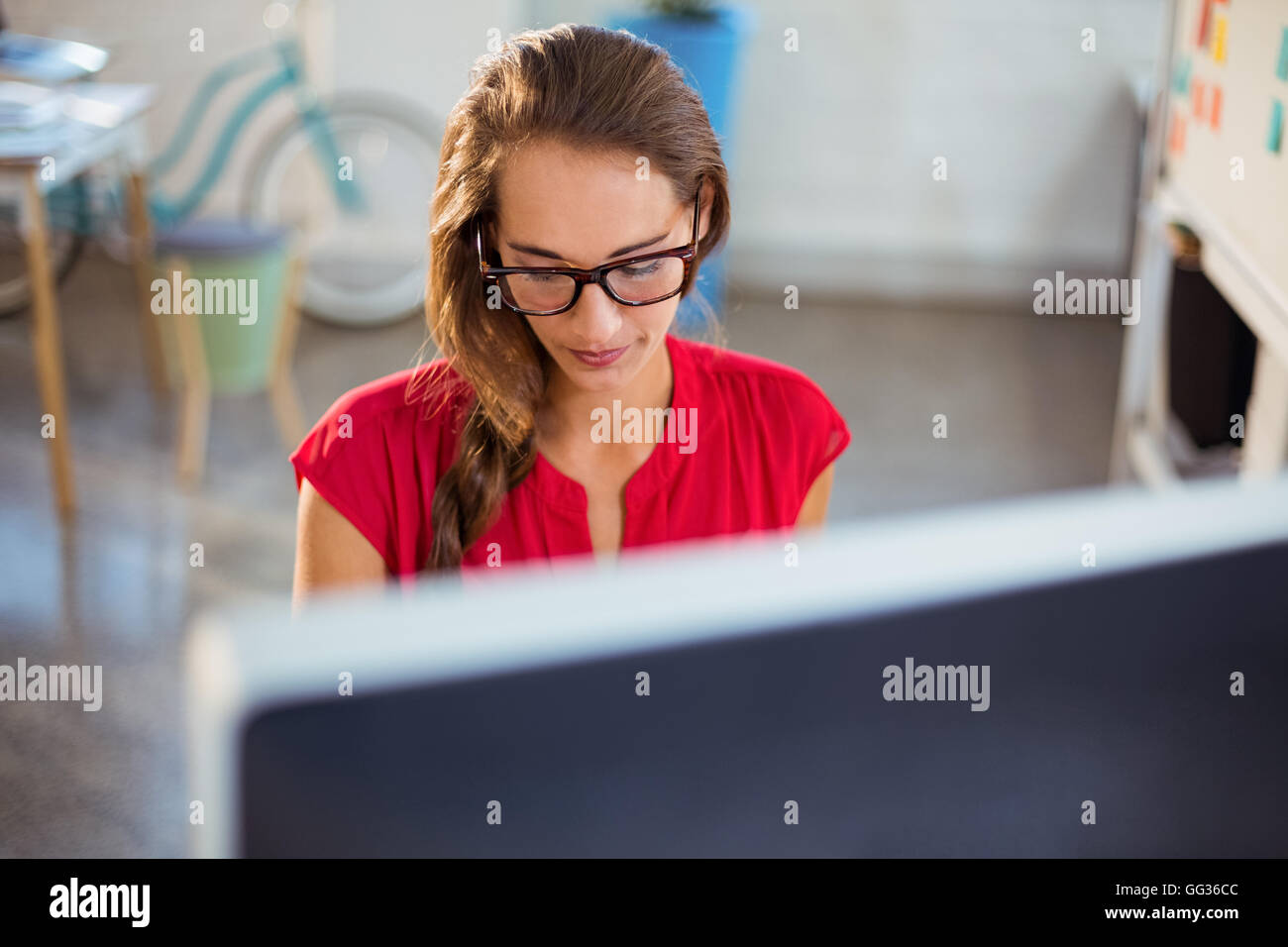 Graphic designer working on computer Stock Photo - Alamy