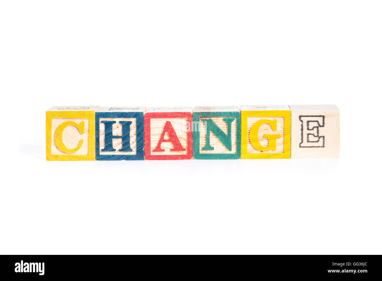 photo of a alphabet blocks spelling CHANGE isolate on white background ...