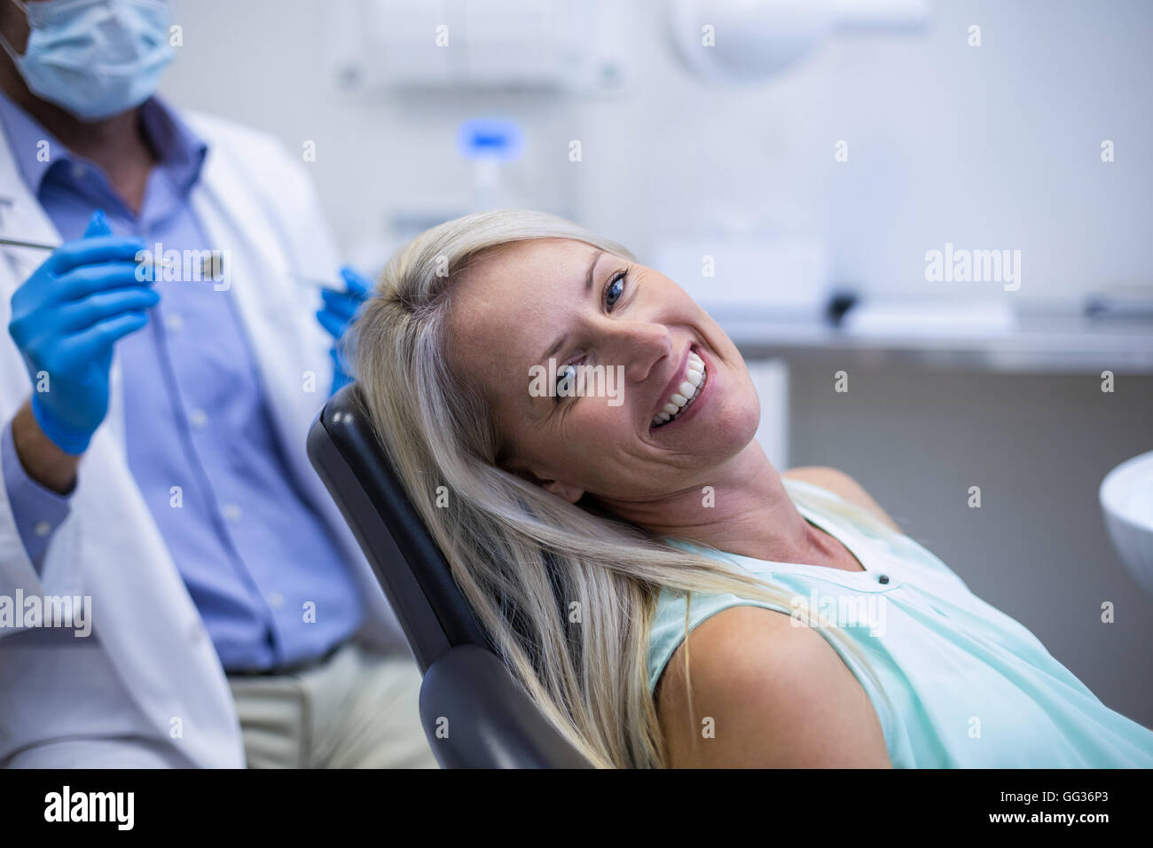 Portrait of female patient smiling Stock Photo - Alamy