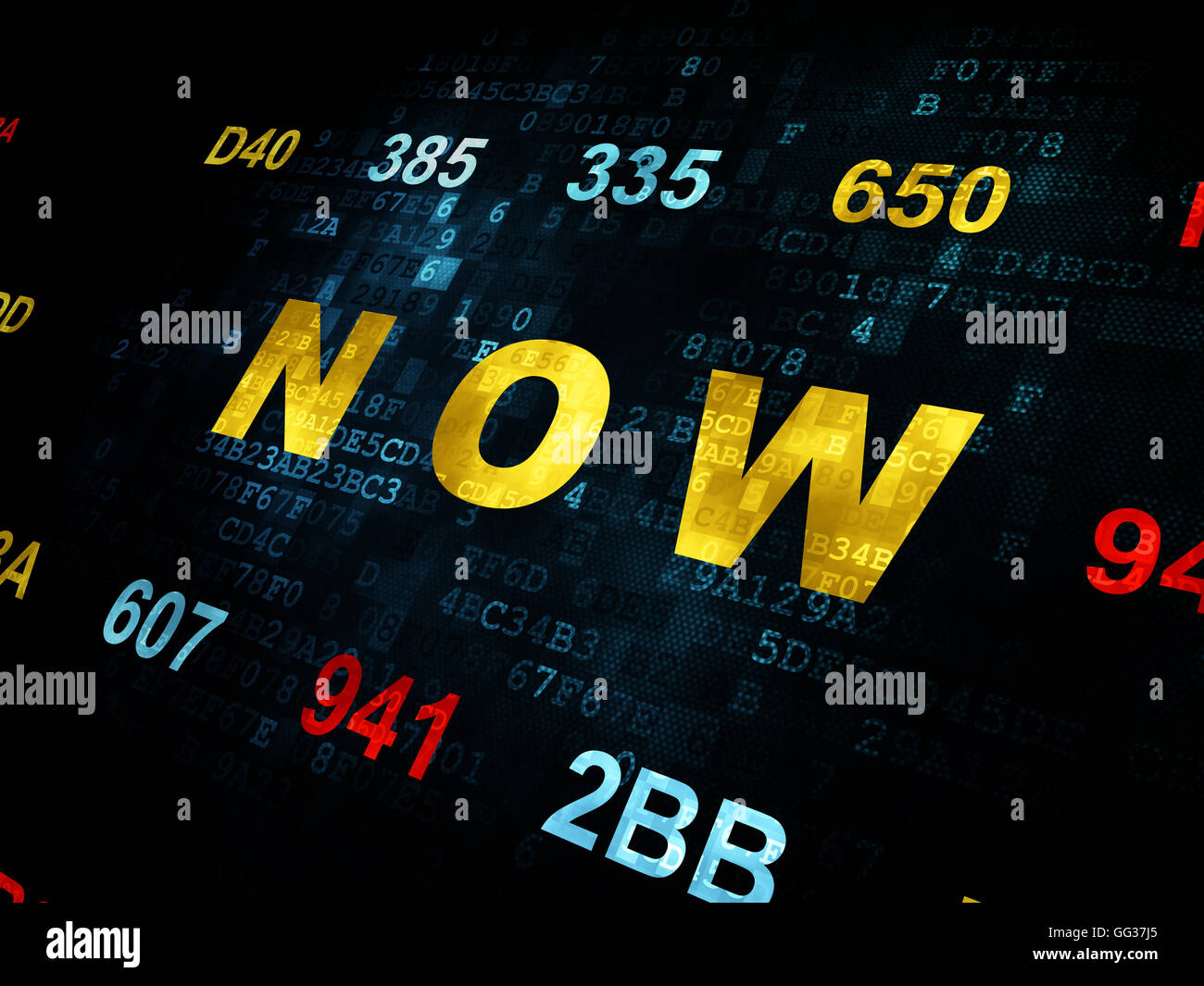 Time concept: Now on Digital background Stock Photo - Alamy