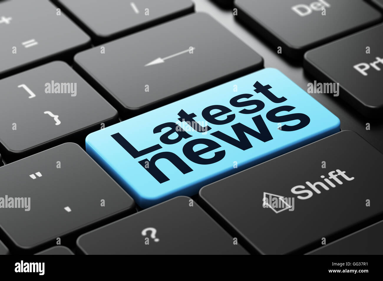 News concept: Latest News on computer keyboard background Stock Photo ...