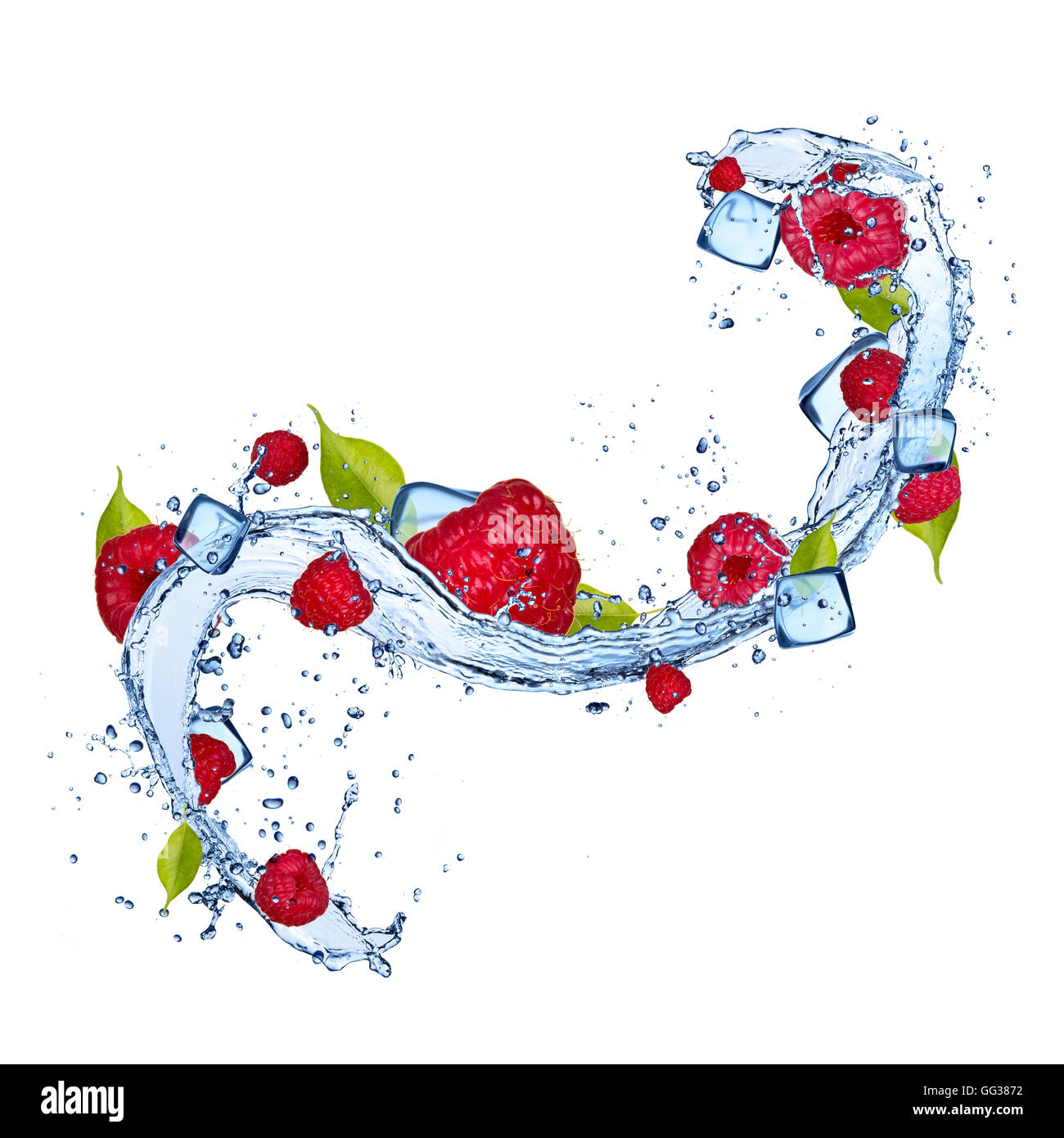 Raspberry water splash on Cut Out Stock Images & Pictures - Alamy