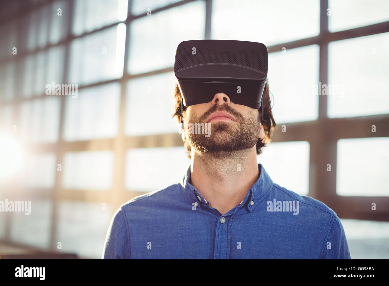 Male executive using virtual hi-res stock photography and images - Alamy