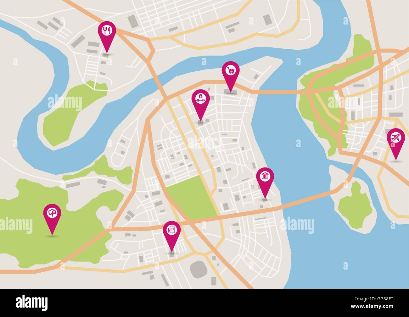 Vector horizontal city map Stock Vector Image & Art - Alamy