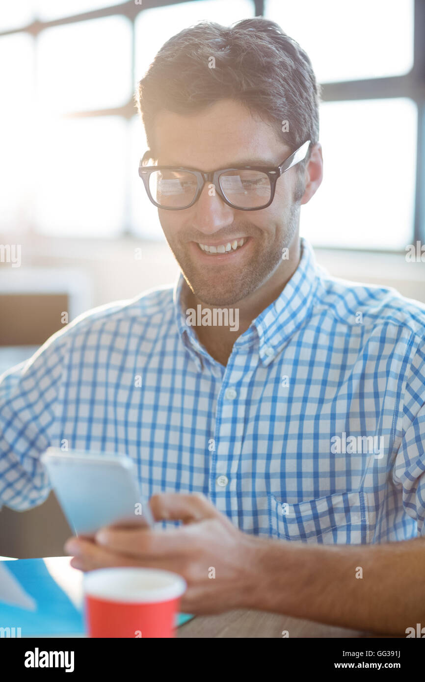 Happy male executive using hi-res stock photography and images - Alamy