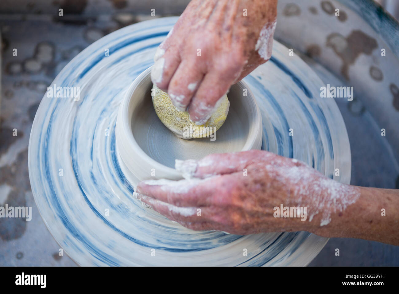 Close-up of potter making pot Stock Photo - Alamy
