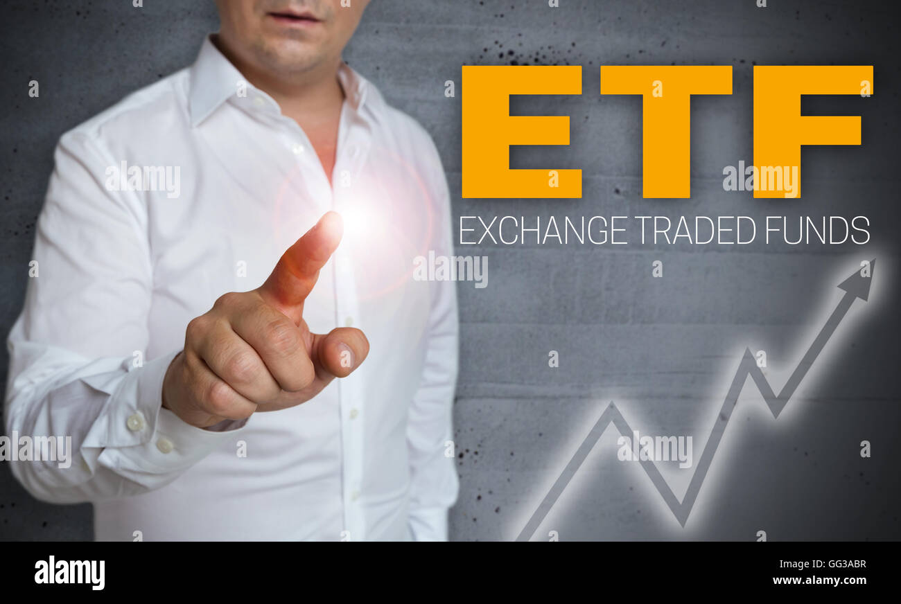 etf touchscreen is operated by man Stock Photo - Alamy