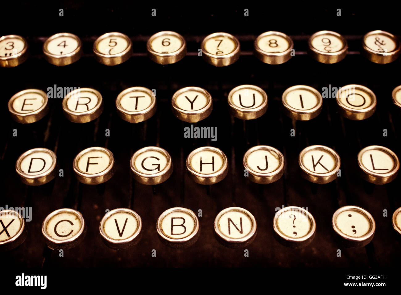 Vintage French Typewriter Close Up of Keys Stock Photo - Alamy