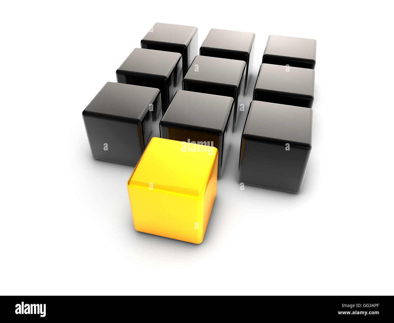Leadership concept 3d cubes Stock Photo - Alamy