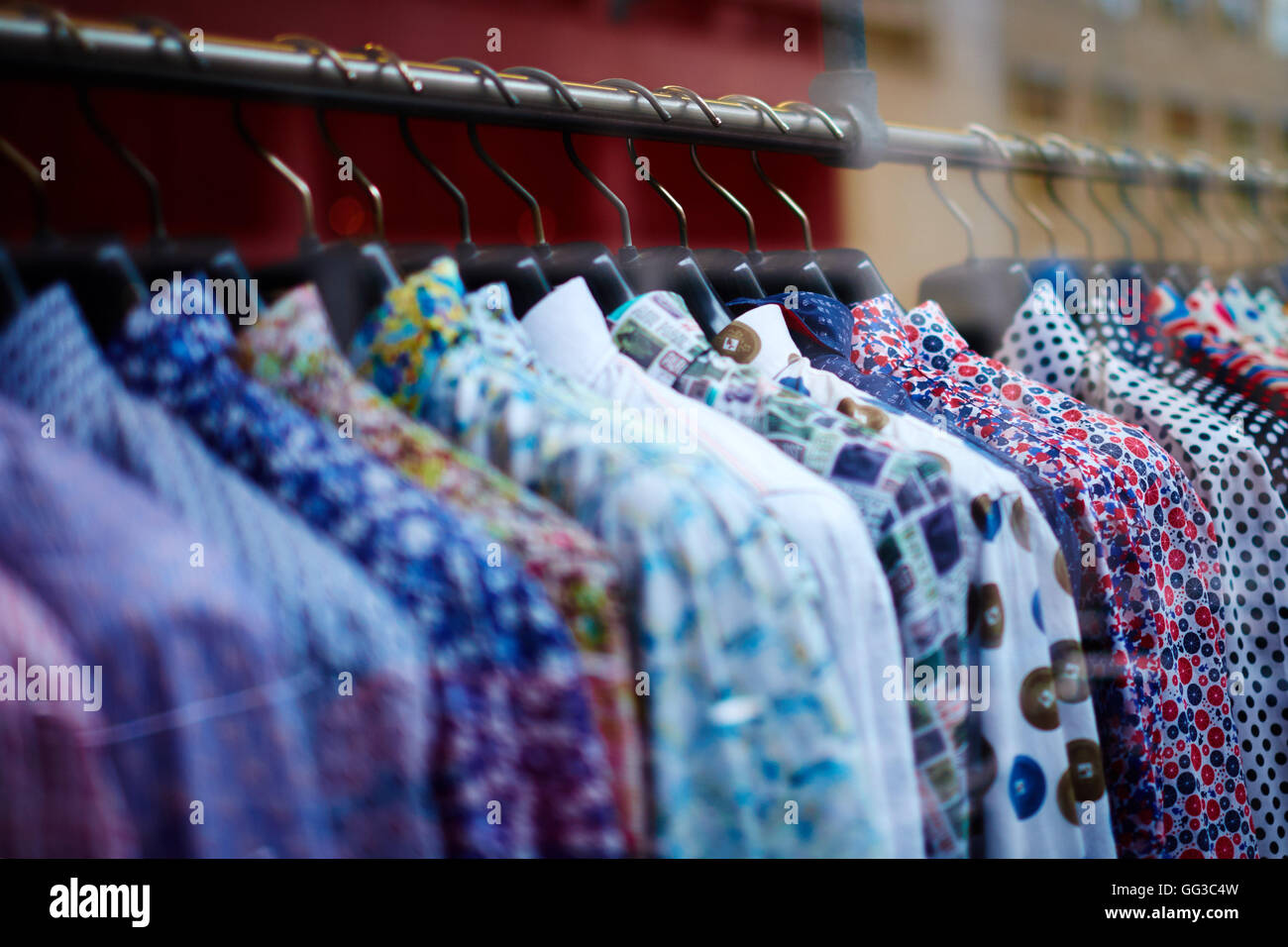Mens shirts on display in shop hi-res stock photography and images - Alamy