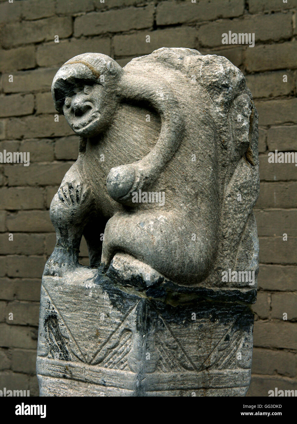 Stone monkey statue at the Ancestral Temple in the Chang Mansion in ...