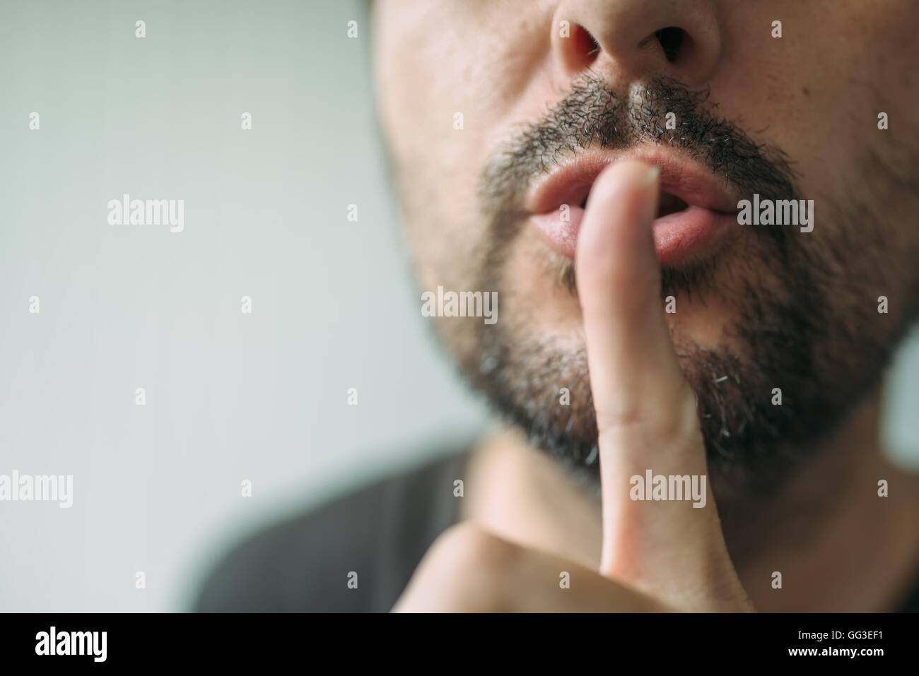 Finger on lips shhh hi-res stock photography and images - Alamy