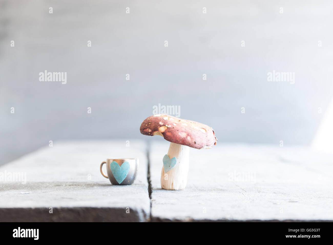 food background, or greeting card, mushrooms with heart Stock Photo - Alamy