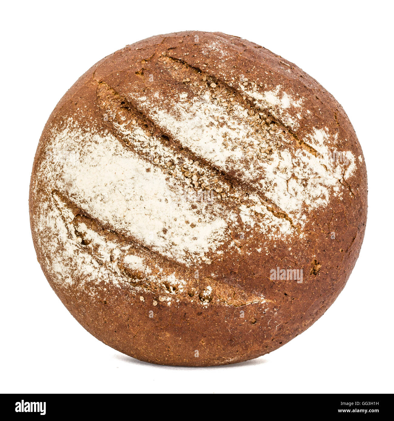 Bread with appetizing crunchy crust, isolated on white background Stock ...
