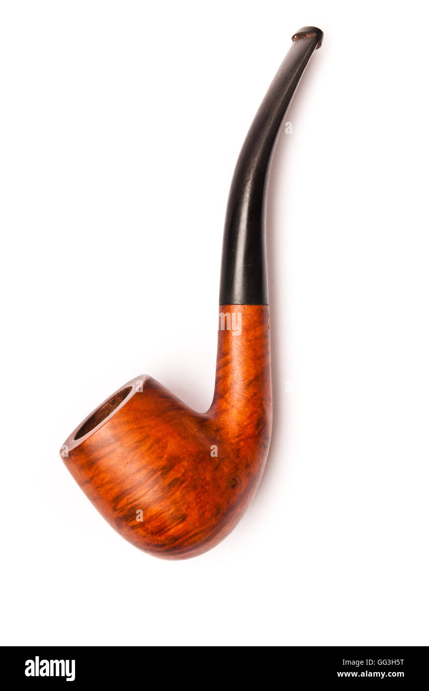 classical wooden pipe isolated Stock Photo - Alamy