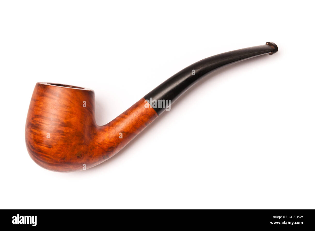 classical wooden pipe isolated Stock Photo - Alamy