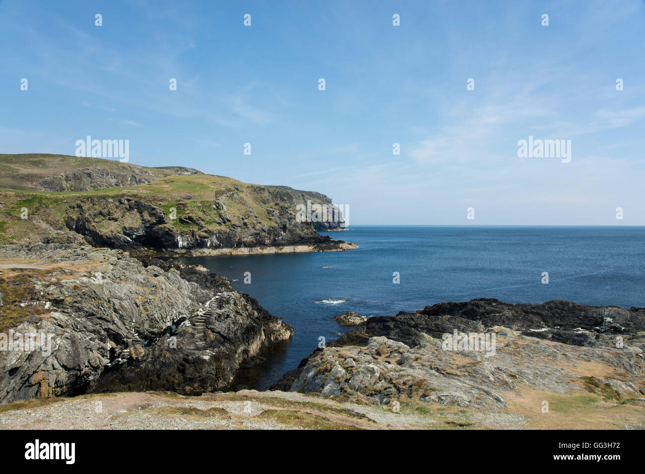 Cliffs and sea Calf of Man Isle of Man Stock Photo - Alamy