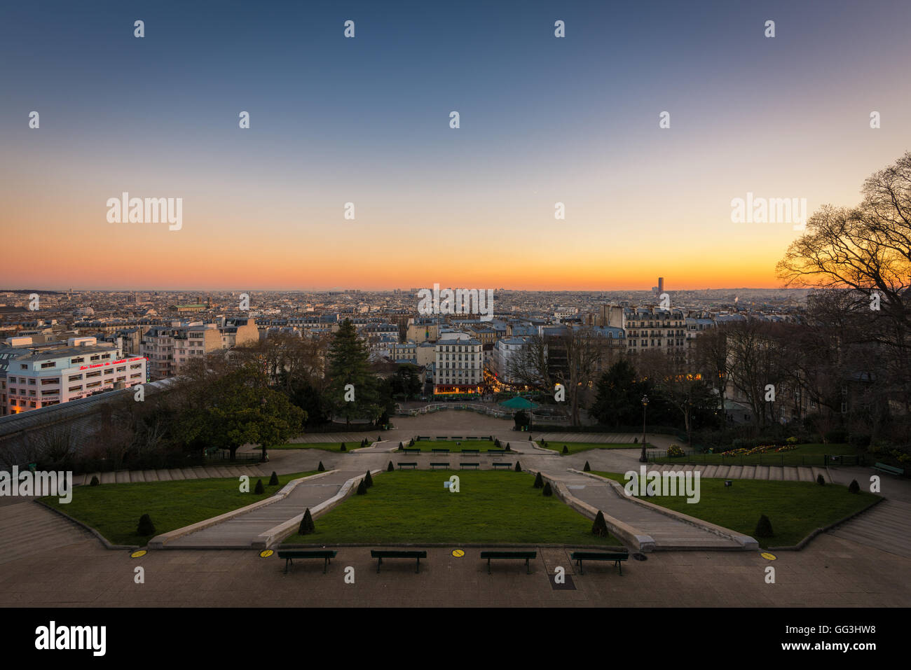 Sunset view from Montmartre in Paris, France Stock Photo - Alamy