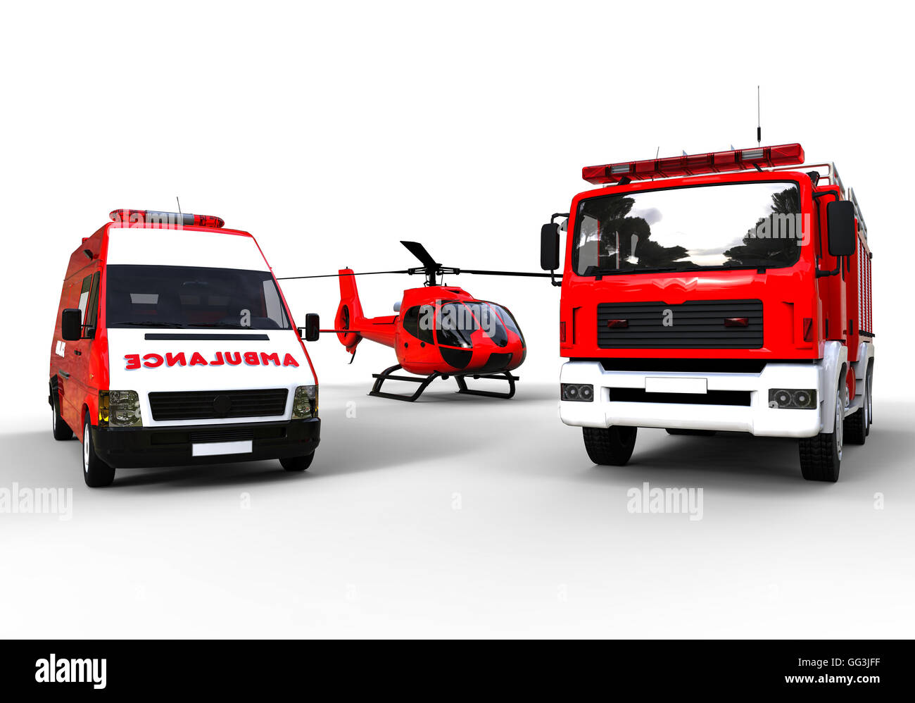 3D render image representing emergency vehicles Stock Photo - Alamy